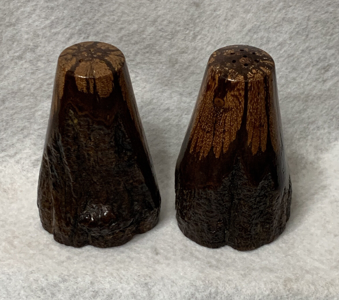 Tree Stump Wood Salt & Pepper Set | eBay