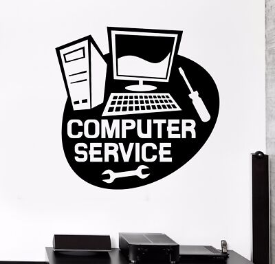 Vinyl Wall Decal Computer Service Repair Stickers Mural (391ig) | eBay