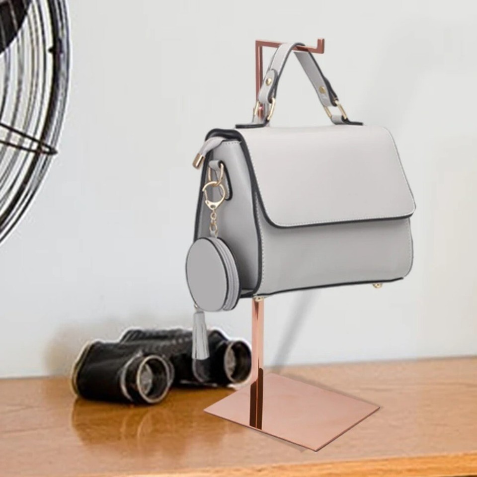 Stainless Steel Purse Display Stand Metal Adjustable Handbag Rack ...