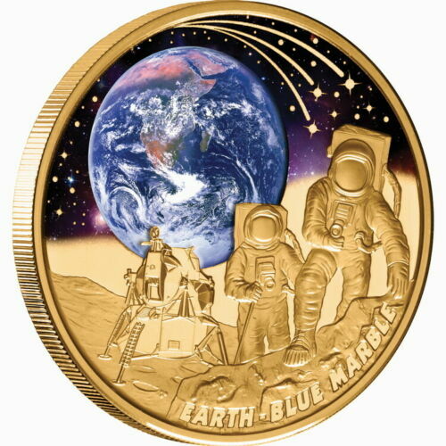 Niue 2022 100$ Earth BLUE MARBLE Apollo Mission 17 Moon Space 1oz Pure ...