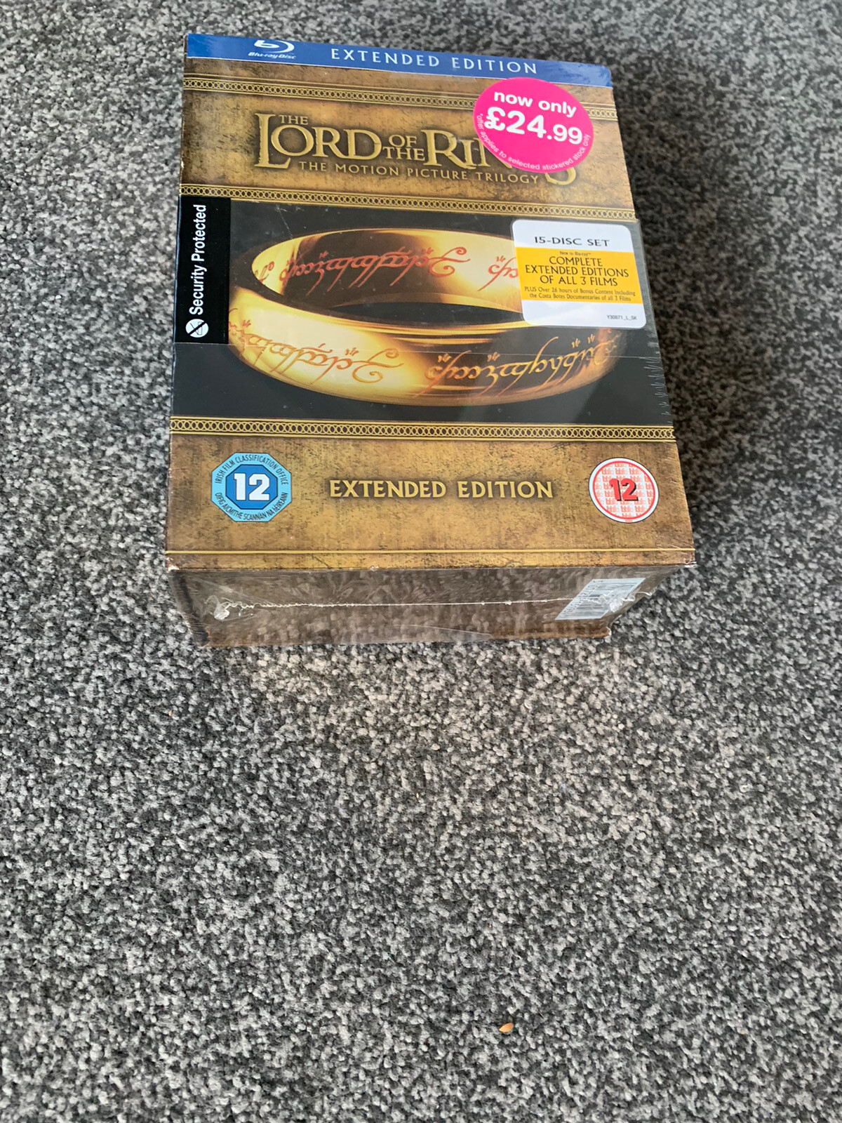 The Lord of the Rings LOTR blue ray dvd extended ed trilogy box set new ...