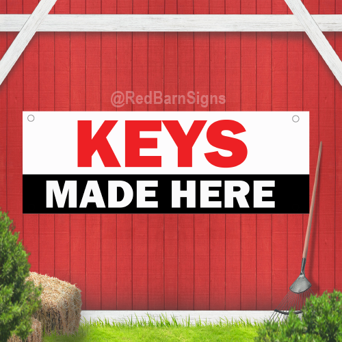 Keys Made Here Indoor Outdoor Vinyl Banner Sign | eBay
