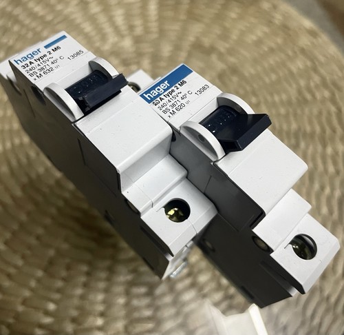 Hager MCB Type 2 M6, 240/415V~, conforming to BS 3871 at 40°C | eBay UK