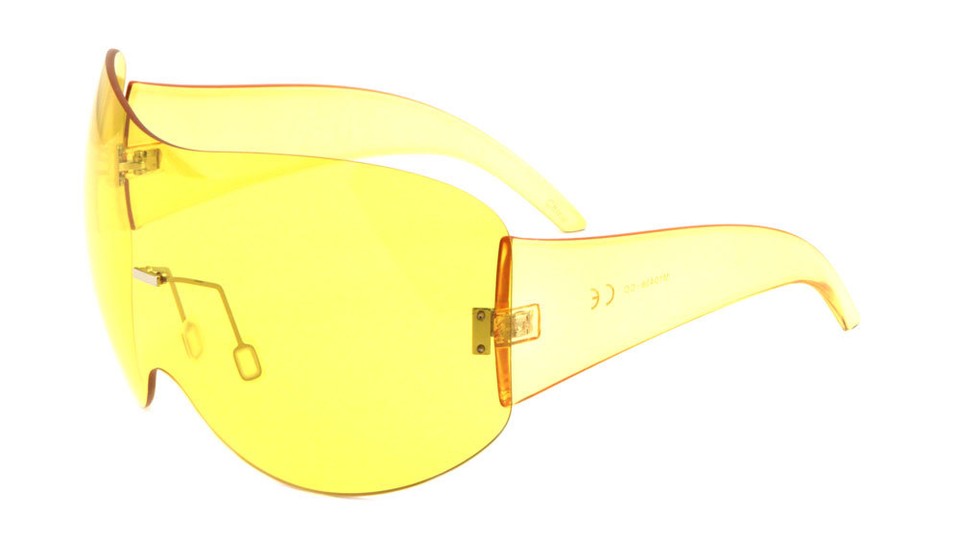 ALPS RIMLESS OVERSIZED SHIELD MONO LENS FUTURISTIC SUNGLASSES GOGGLES ...