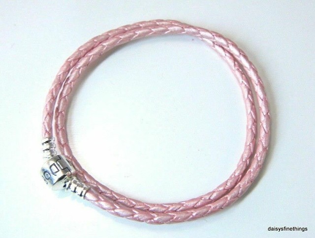 PANDORA Double Braided Light Pink Leather Bracelet 38 Cm 590705cmp for ...