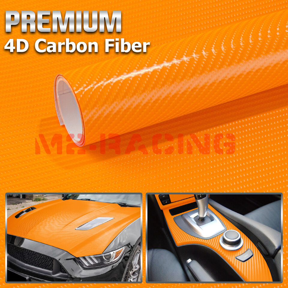 *Premium 4D Gloss Carbon Fiber Vinyl Sticker Wrap Decal Sheet Bubble ...