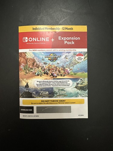12 Months Nintendo Switch Online Membership + Expansion Pack Eshop Key ...
