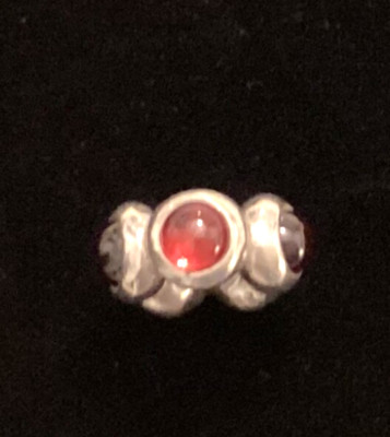 Pandora 790402GR Sterling Silver & Garnet 925 ALE “Goodbye Kiss” Charm ...