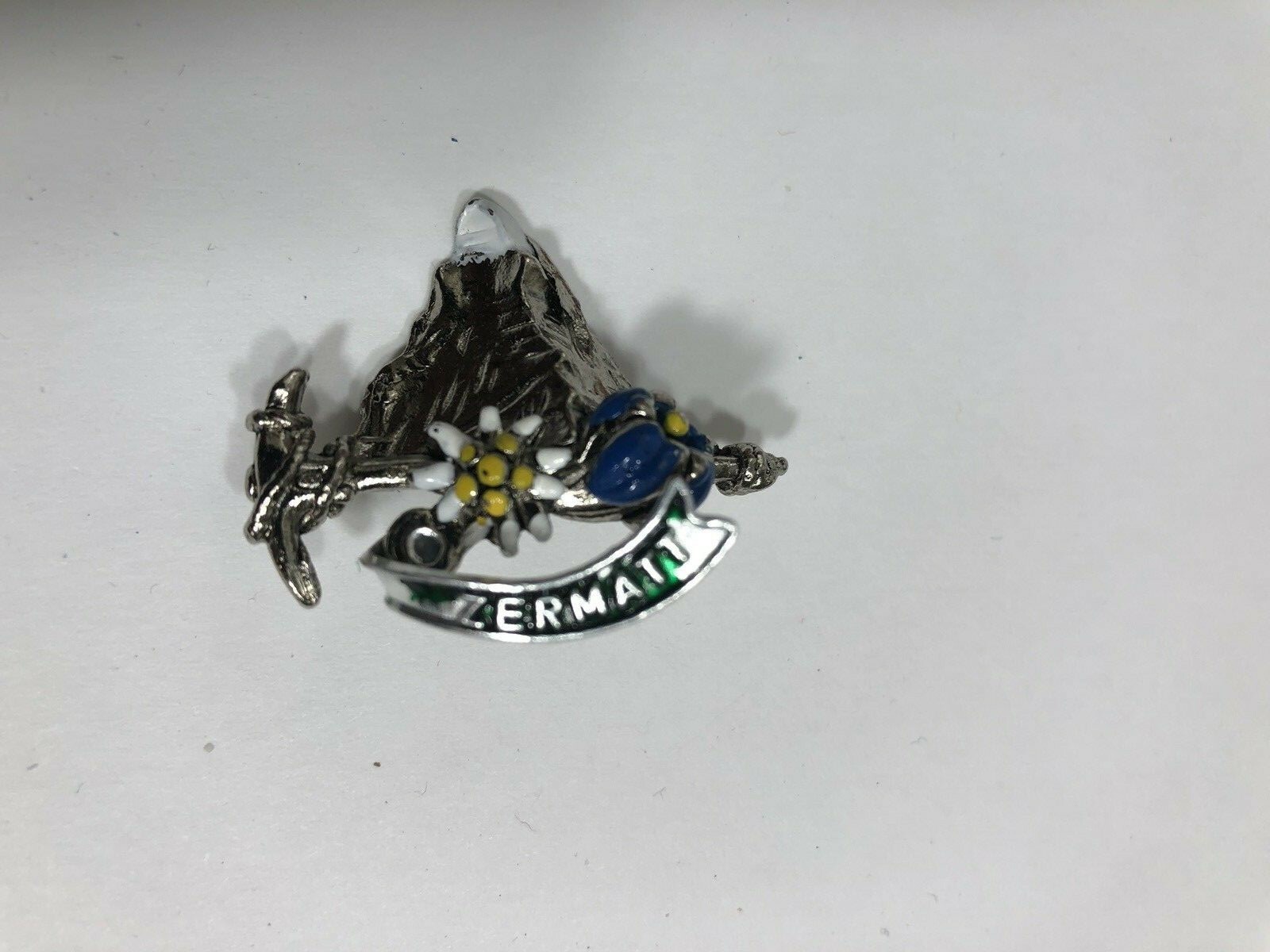 ZERMATT Switzerland Alpine Hat Pin Brooch Badge Hiking Alps Souvenir ...