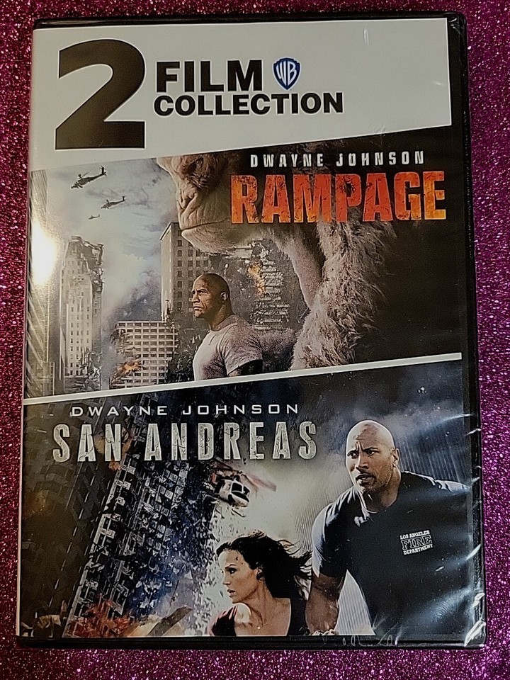 Brand NEW 2 FILM COLLECCTION San Andreas / Rampage DVDs DWAYNE JOHNSON ...