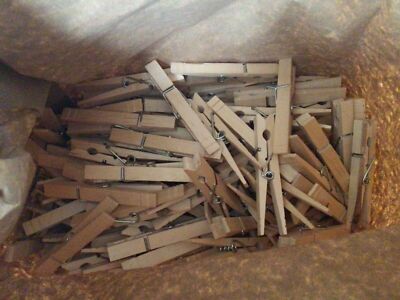 ClothesPins-100 Pack Laundry Natural Wooden-Spring Standard Loaded ...