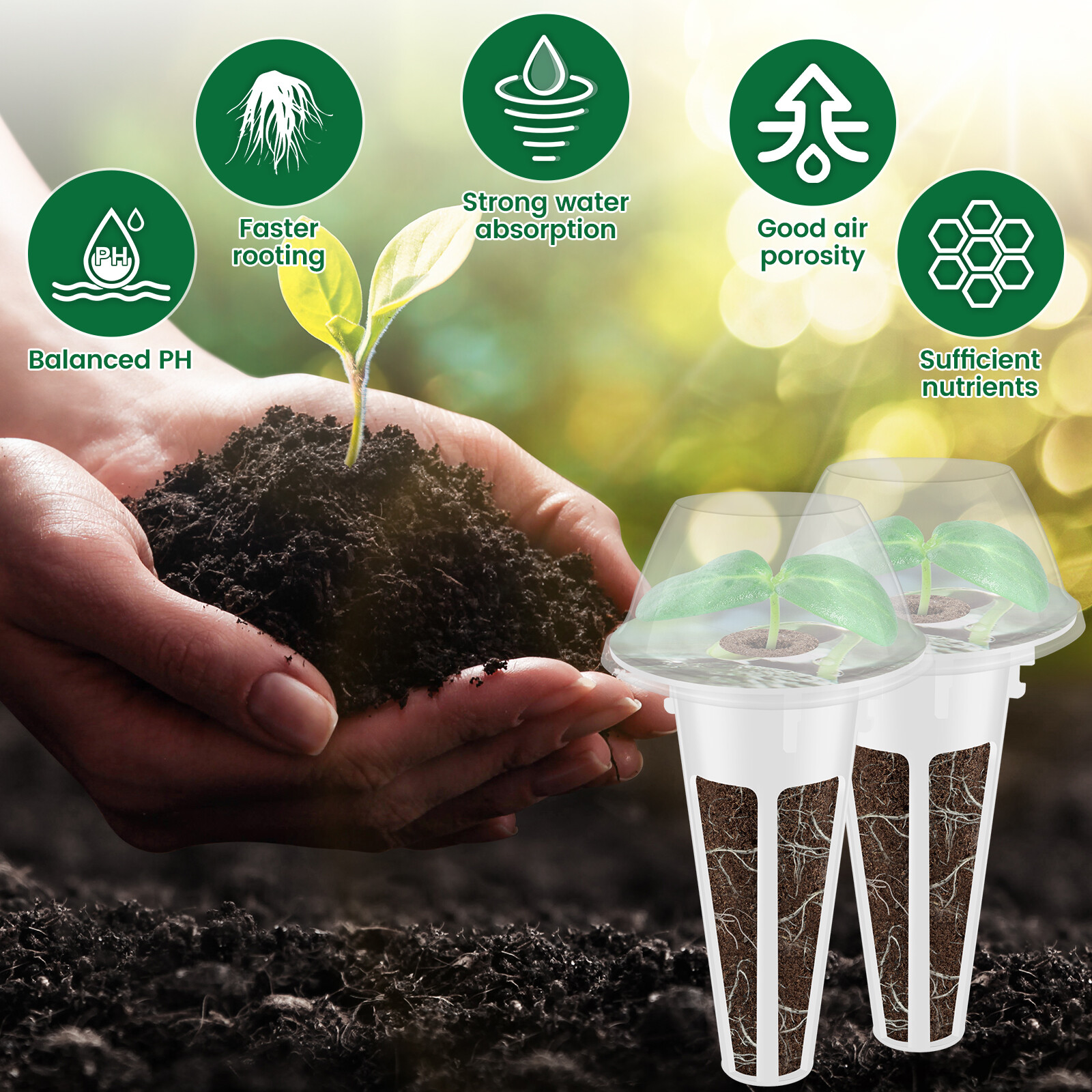 157Pcs Hydroponic Seed Pods Reusable Plant Seed Pods Plastic Hydroponic ...