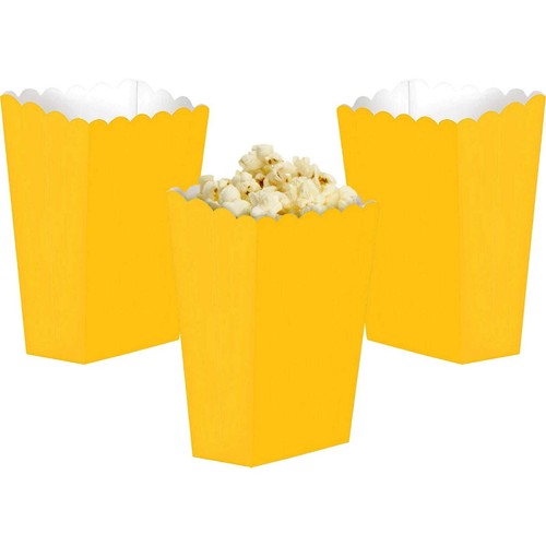Yellow Party Supplies Lolly Treat Favour Popcorn Snack Boxes (pack of 5 ...