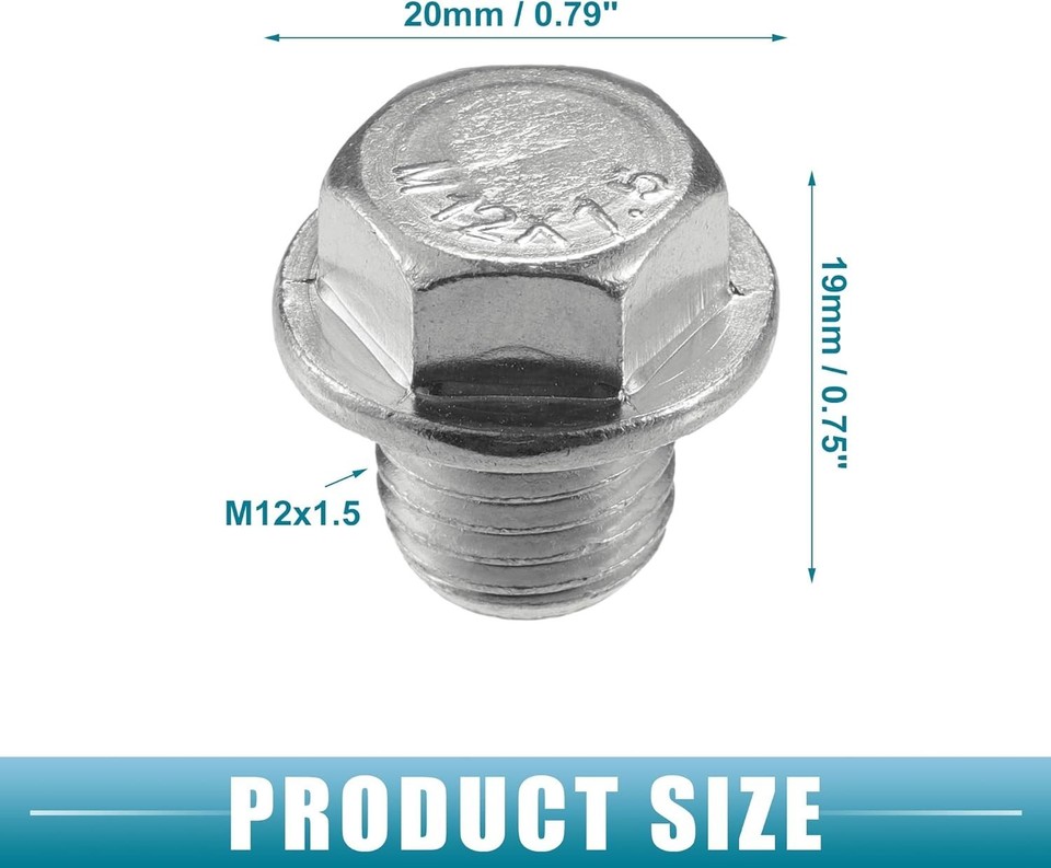 FIT FERRARI OIL SUMP DRAIN PLUG BOLT WITH WASHER THREAD LENGTH M12 x 1. ...