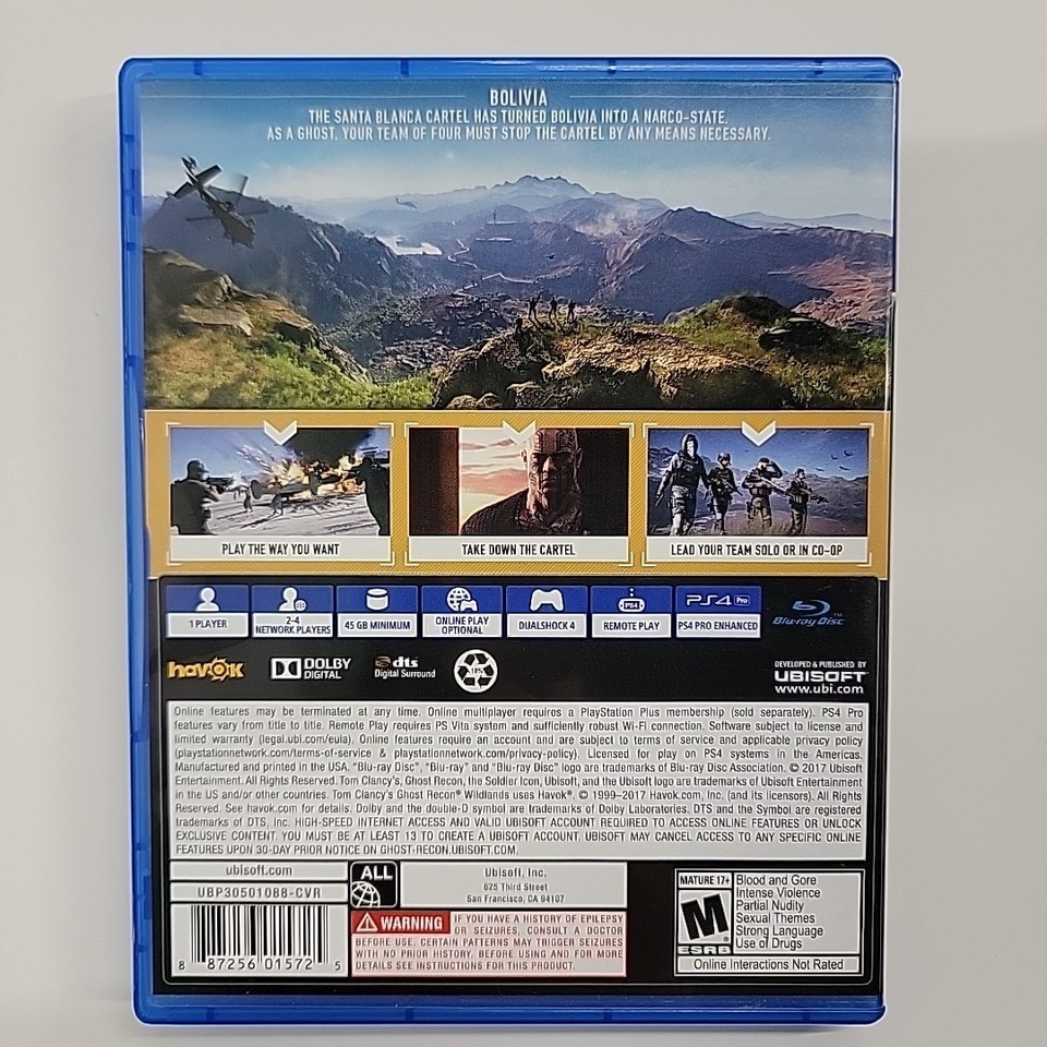 Ghost Recon Wildlands (2017 PlayStation 4 PS4, Ubisoft) | eBay