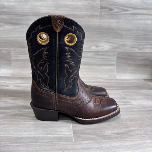 Ariat Cowboy Boots Youth Size 12 Wiggle Room Fit System Embroidered ...