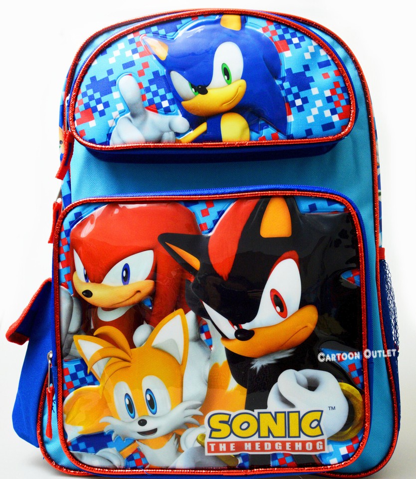 Sonic the Hedgehog kids School Backpack Book Bag Tails Shadow Knuckles ...