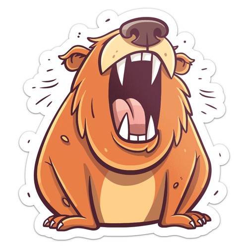 Cartoon Screaming Capybara Sticker Vinyl Car Bumper Decal | eBay