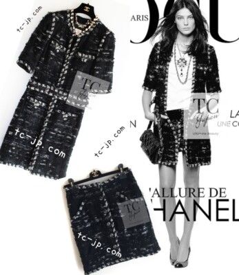 CHANEL 06A Black Wool Mohair Silk Belted Princess Jacket Coat Setup ...