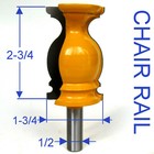 1 PC 1/2" SH 2-3/4 Blade Long Chair Rail Molding Router Bit for #390 ...
