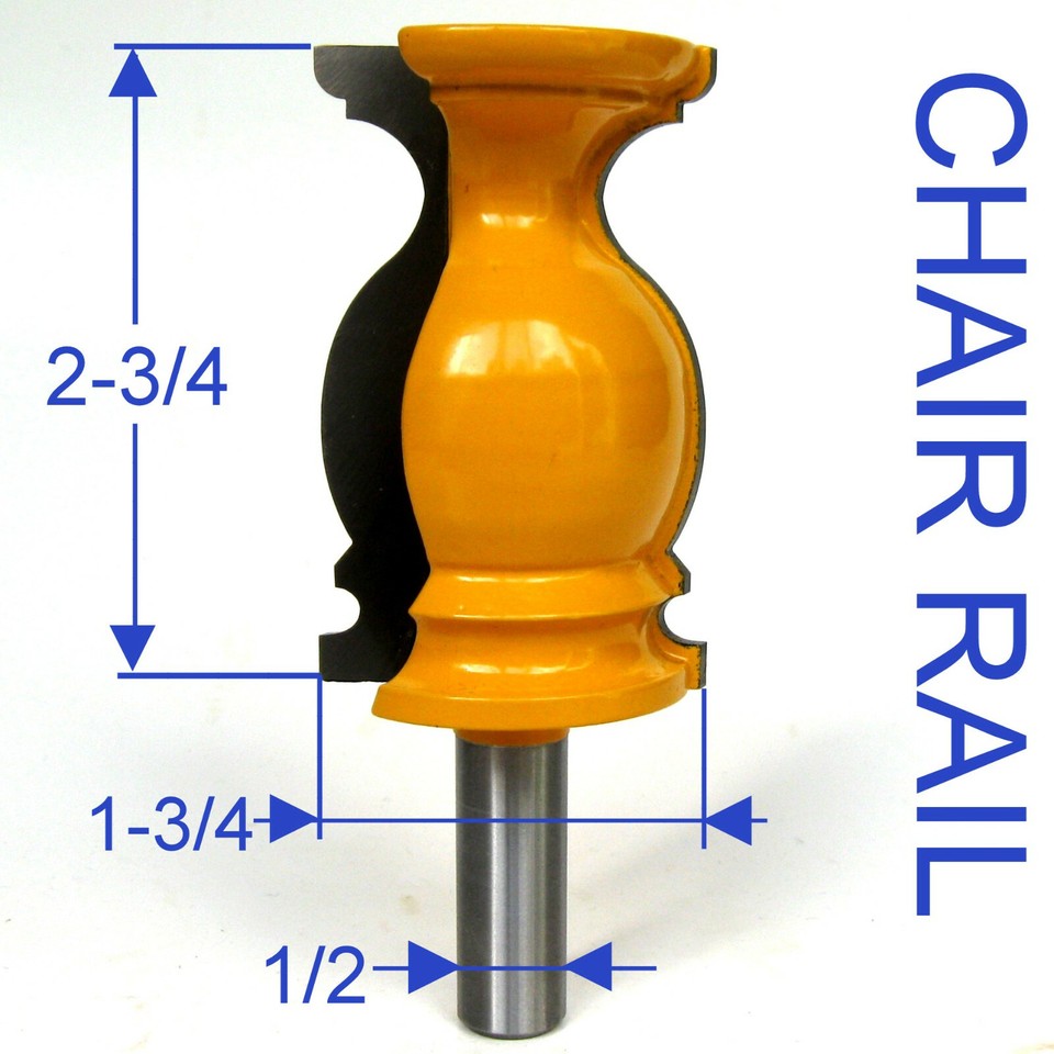 1 PC 1/2" SH 2-3/4 Blade Long Chair Rail Molding Router Bit for #390 ...
