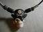 Novelty 18" Pirate Necklace Ceramic Skull Black Leather Cord FIMO Beads ...