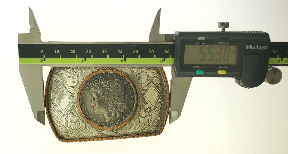 1897 Morgan Silver Dollar COMSTOCK SILVERSMITHS Belt Buckle Sterling ...