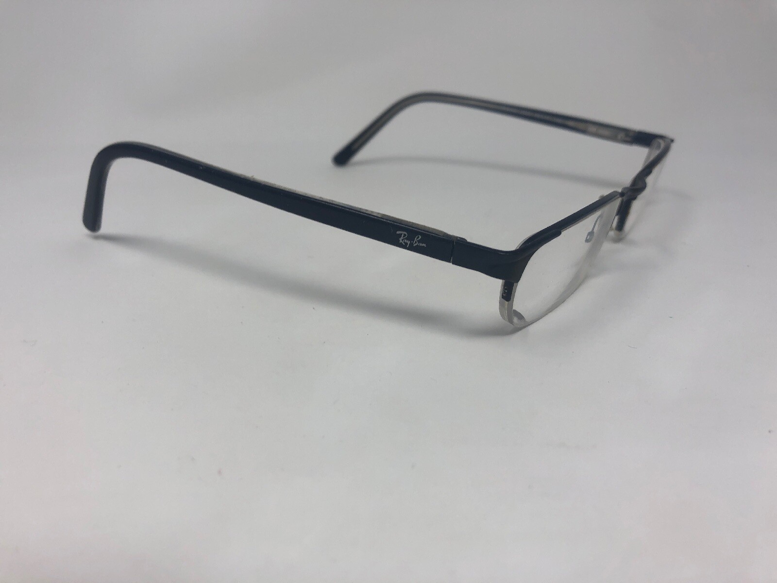 RAY-BAN RB6066 2503 Eyeglasses Frame Half Rimless 59-17-135 Black OQ19 ...