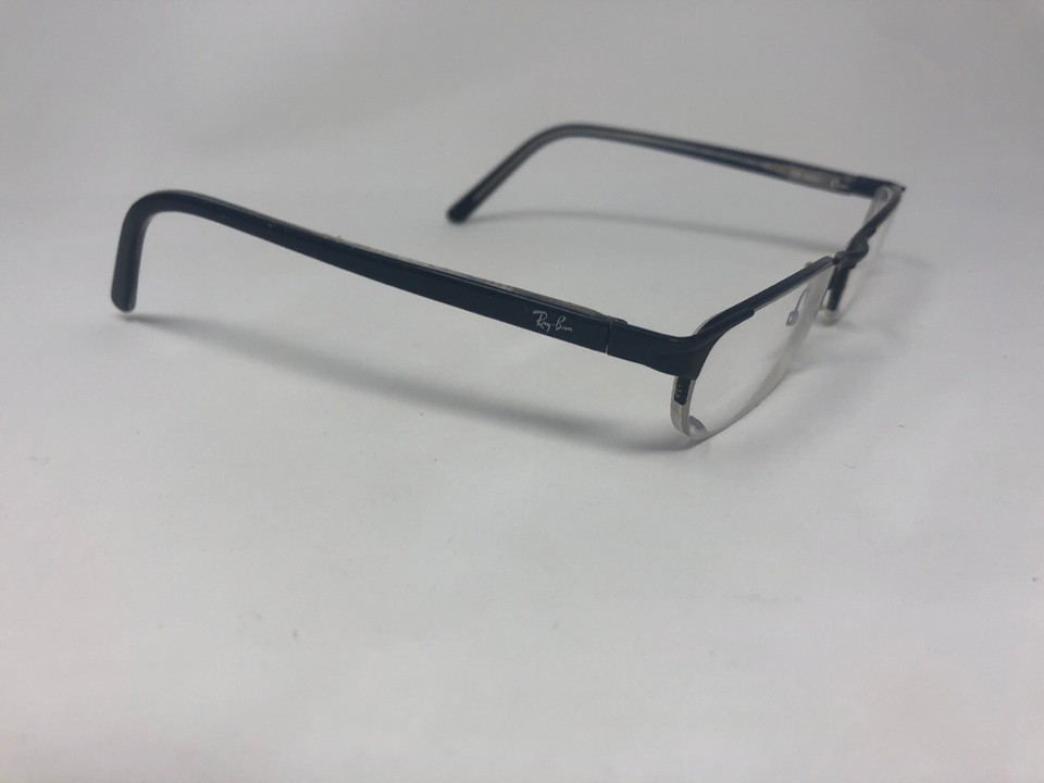 RAY-BAN RB6066 2503 Eyeglasses Frame Half Rimless 59-17-135 Black OQ19 ...