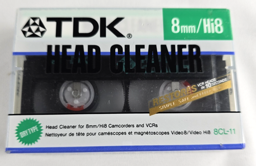 TDK 8mm Hi8 Head Cleaner New Sealed 8CL-11 | eBay