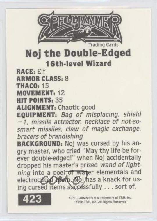1992 TSR Advanced Dungeons & Dragons Gold Noj the Double-Edged #423 8d2 ...