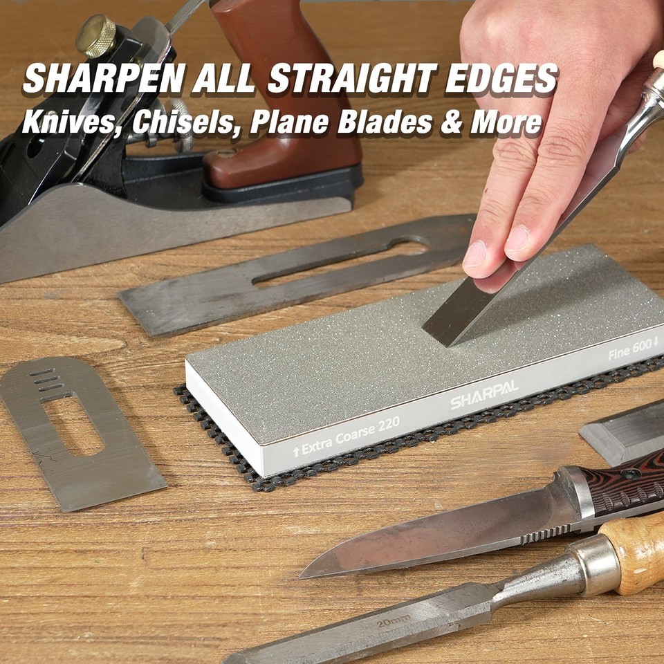 SHARPAL 8" x 3"Dual-Grit Diamond Sharpening Stone with Anti-Slip Pad ...