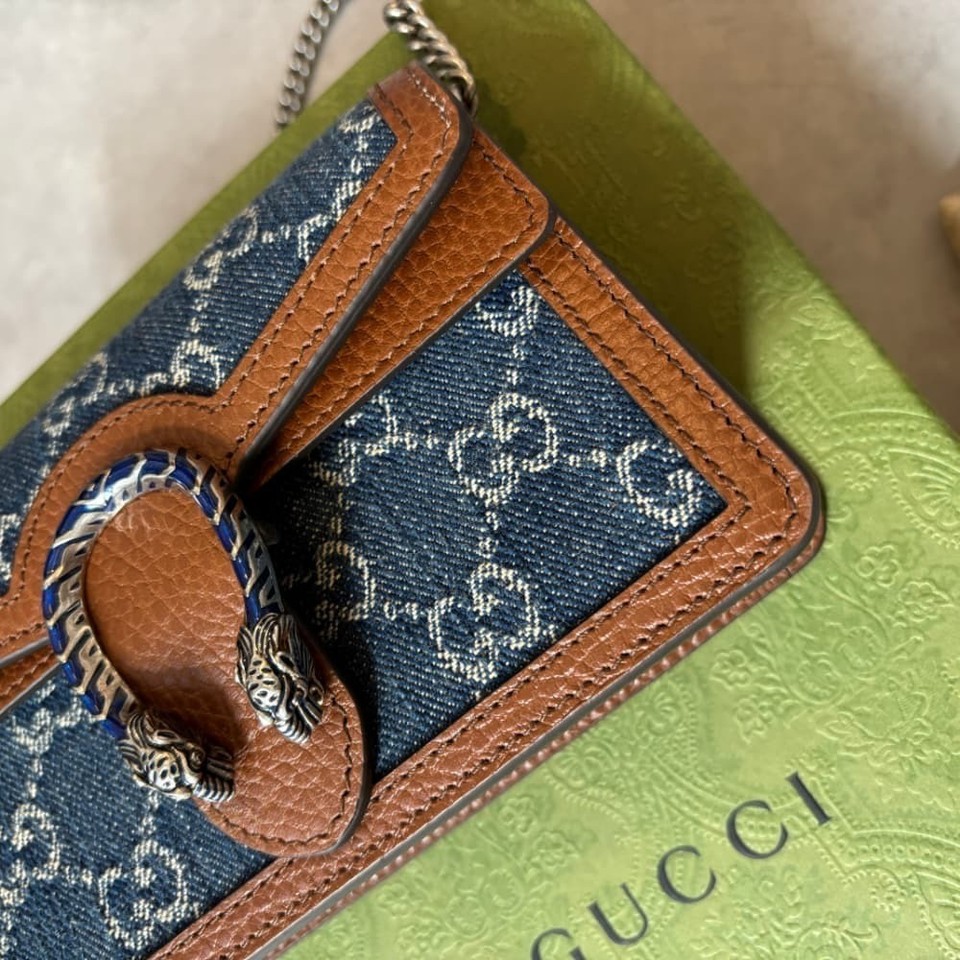 Gucci Dionysus Super Mini Denim Chain Shoulder Bag - Comes With Box And ...