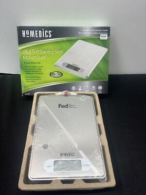 Homedics Ultra Thin Stainless Steel Kitchen Scale FedEx Logo 11 LB 5 Kg ...