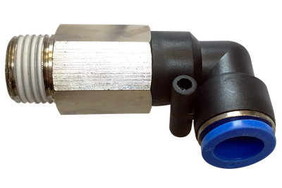 Pneumatic 90° angle extended Male elbow push in fitting (PLL) Ø 4 mm ...