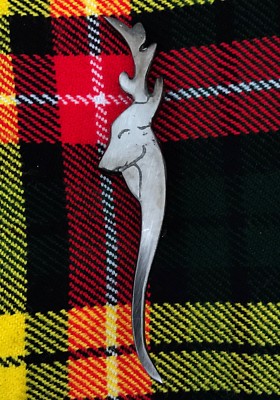 CC Scottish Stag Head Pin/Highland Kilt Pin Nickel Antique Brushed ...