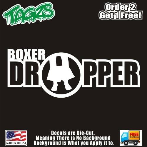 Boxer Dropper Funny DieCut Vinyl Window Decal Sticker Car Truck SUV JDM ...