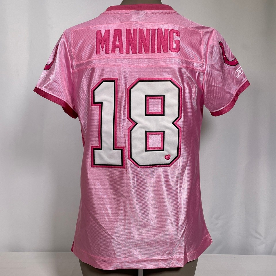 Peyton Manning #18 Indianapolis Colts NFL Reebok Pink Jersey Women's XL ...