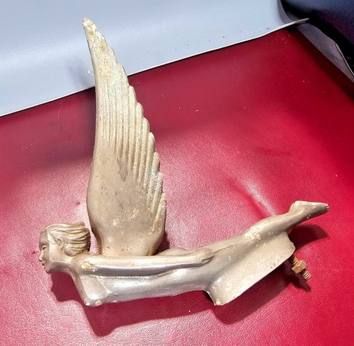 Vintage 1930s Chrome Hood Ornament Flying Lady Goddess Hot Rod Rat Rod ...