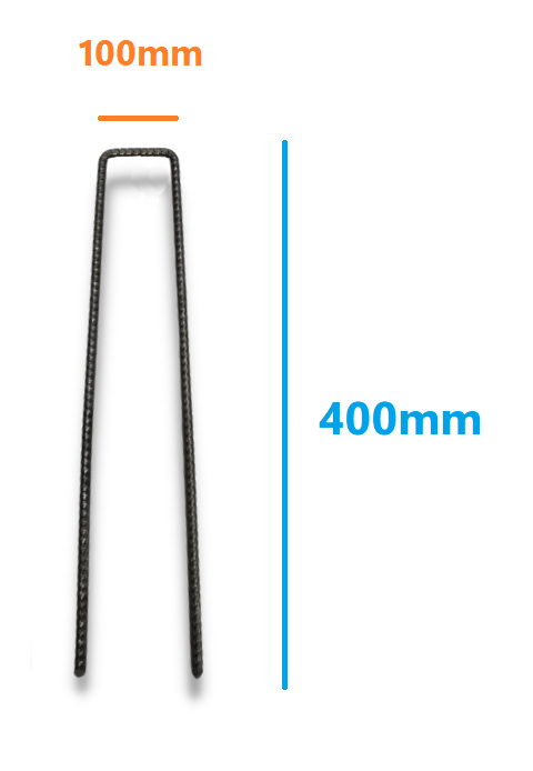 U PINS Heavy Duty Ribbed 8mm Steel Marquee Ground Stakes Anchors 400mm ...