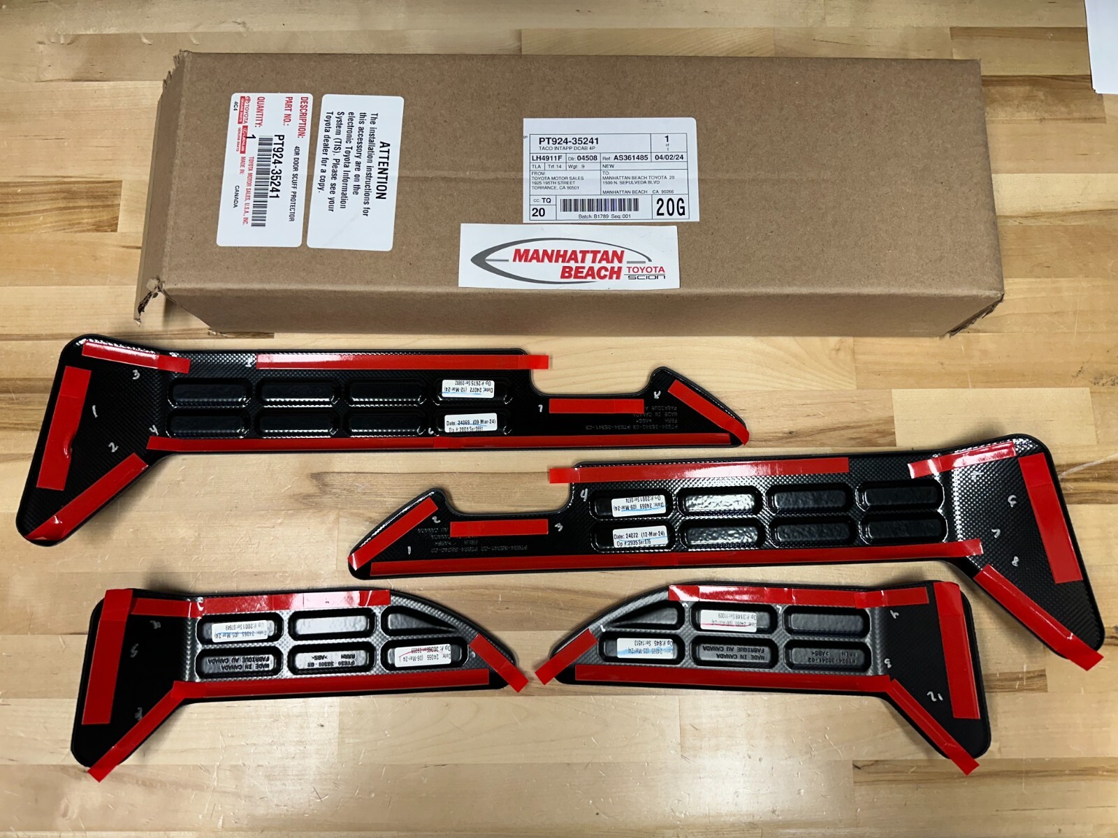 2024-2025 TACOMA DOUBLE CAB 4PC DOOR SCUFF PROTECTORS GENUINE TOYOTA ...