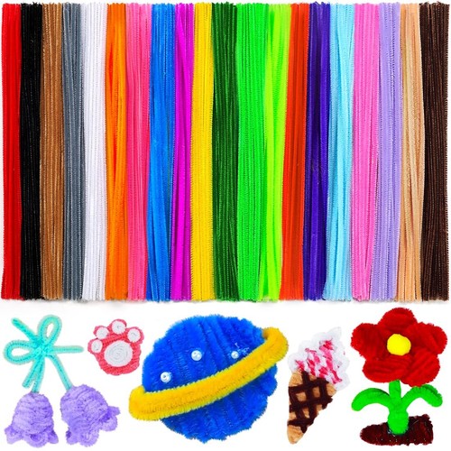 200 PCS Pipe Cleaners, Multi-Colored Pipe Cleaners Craft Supplies, 20 ...