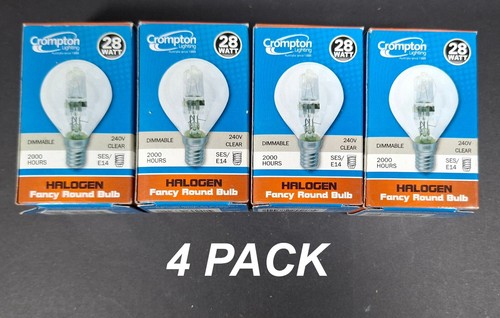 4 x 28W Clear Fancy Round Light Globes Bulbs Lamps E14 Small Screw SES ...