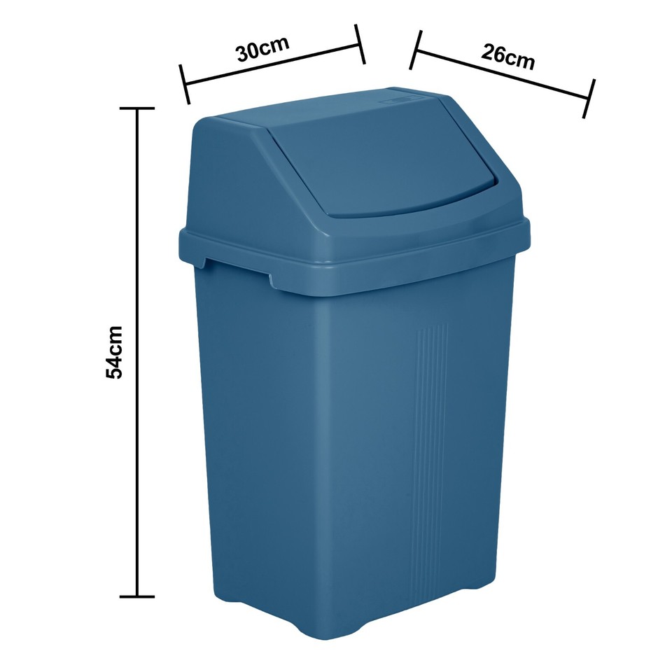 Navy 8L 25L 50L Swing Bin For Kitchen Plastic Waste Bin Office School ...