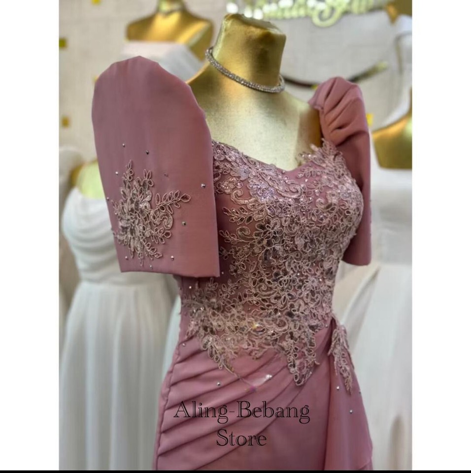 Filipiniana Blush Pink Long Dress | eBay