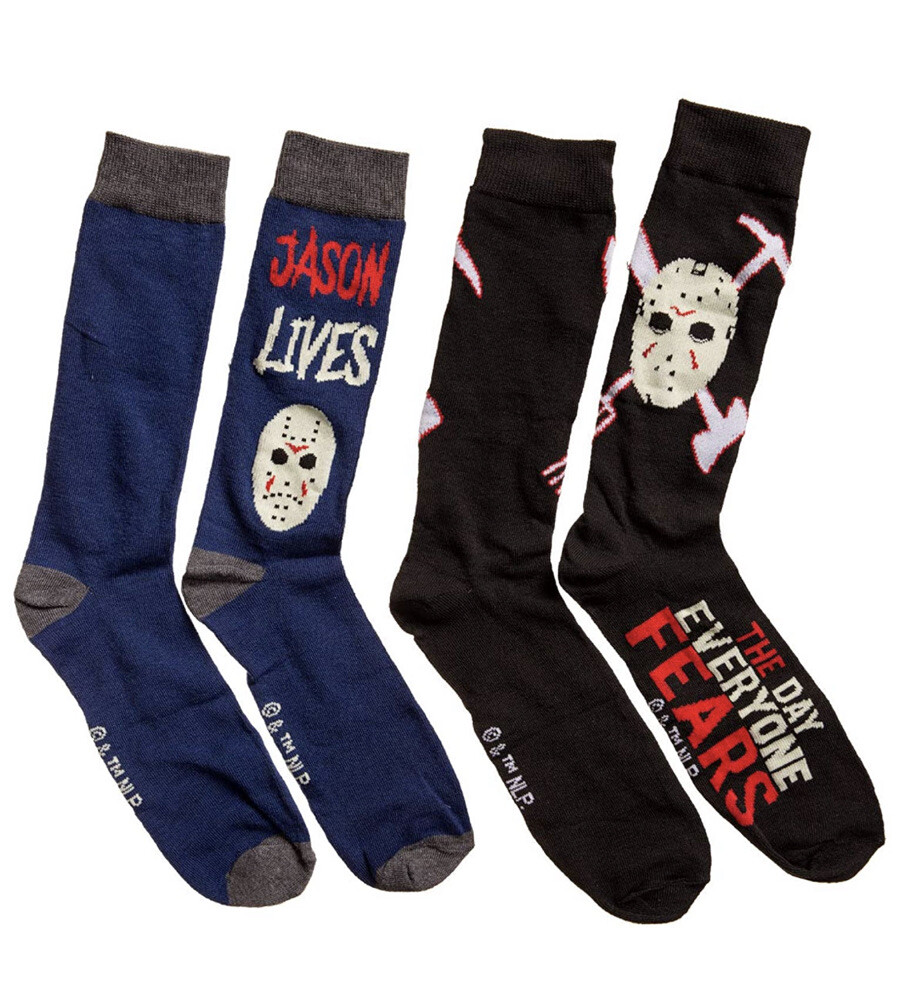 New FRIDAY THE 13th MENS 2 Pair Socks JASON VOORHEES ‘JASON LIVES ...