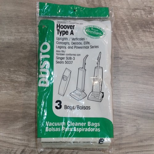 DUSTO Hoover Type A Vacuum Cleaner Bags 3 Pack Sanitized Treated ...