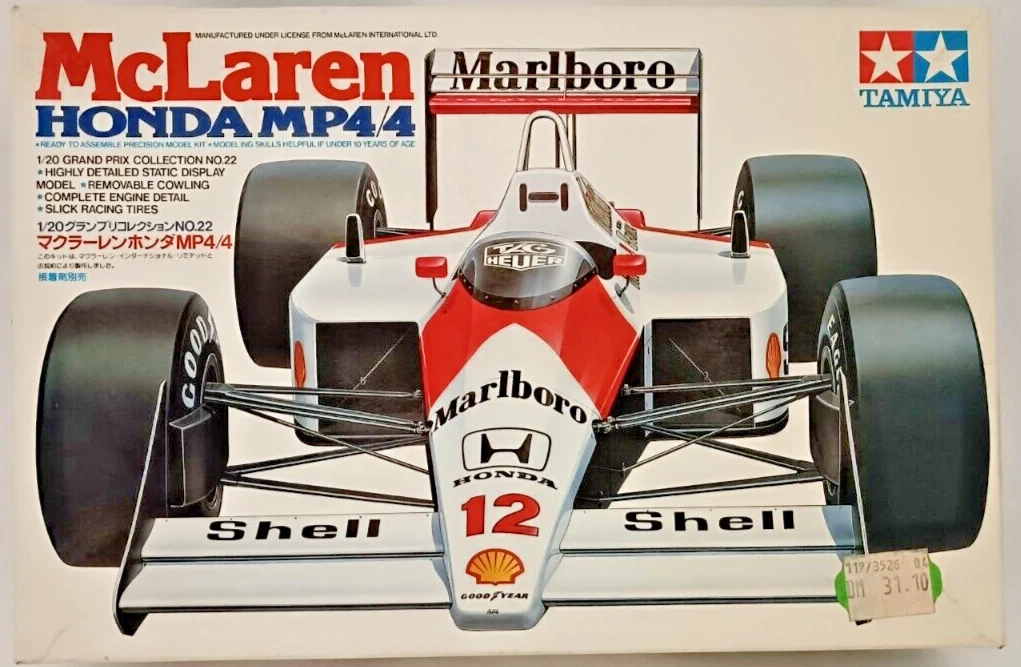 McLaren Honda MP4/4 1988 Tamiya 1:20 Scale Plastic Kit, 45% OFF