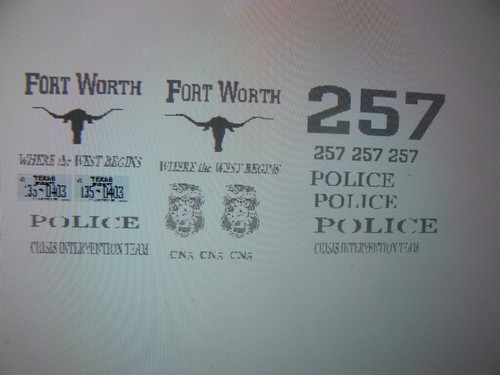 Fort Worth Texas Police Crisis Intervention patrol vehicle decals 1:24 ...