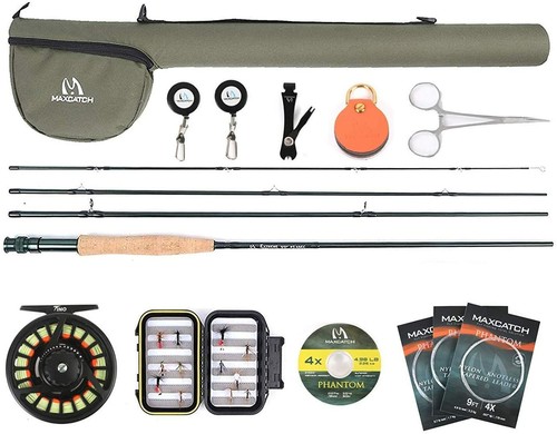Maxcatch Extreme Fly Fishing Combo Kit 5/6/7/8 Weight,Fly Rod and Reel ...